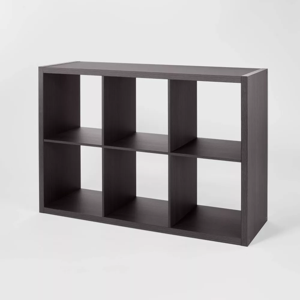 6 Cube Organizer - Brightroom - Black Oak Finish | Second Story Living