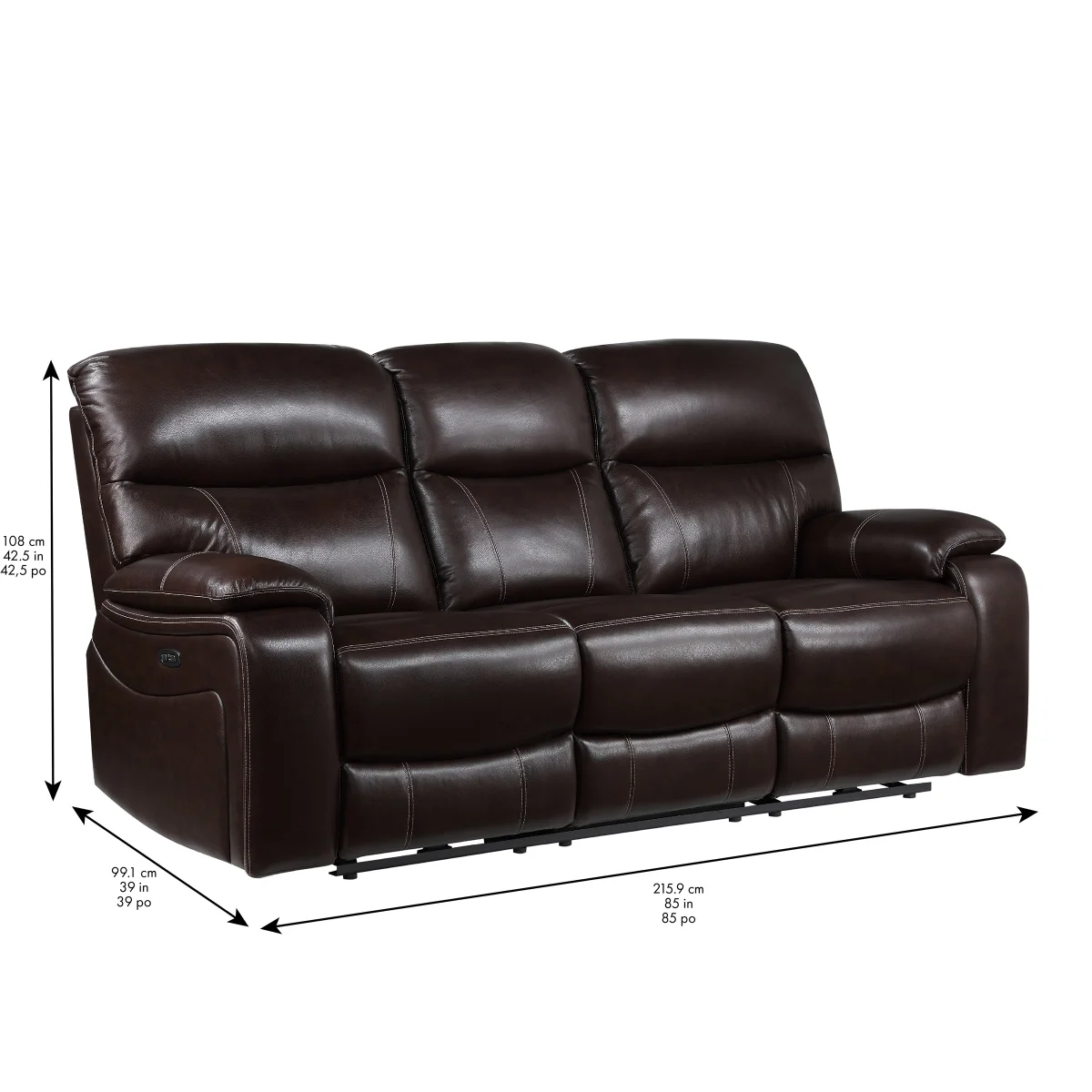 Fallon Leather Power Reclining Sofa with Power Headrests | Second Story ...